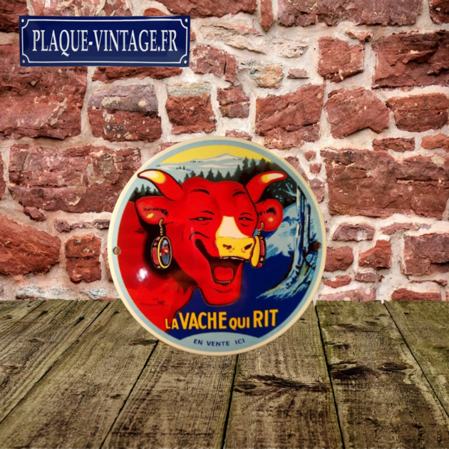 Plaque émaillée La vache qui rit - Charme et originalité