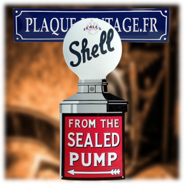 Plaque émaillée Shell pump - Décoration élégante et originale