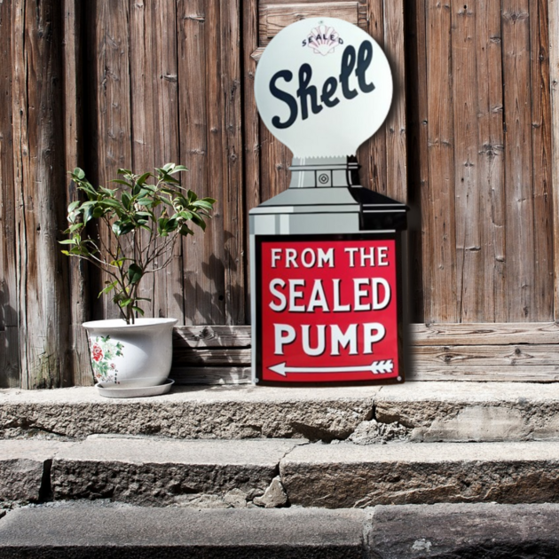 Plaque émaillée Shell pump - Décoration élégante et originale
