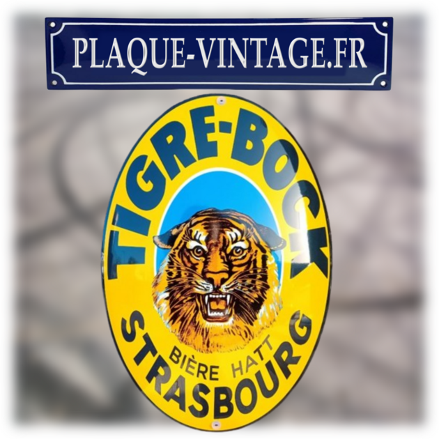 Plaque émaillée Tigre-bock : une touche d'histoire brassicole