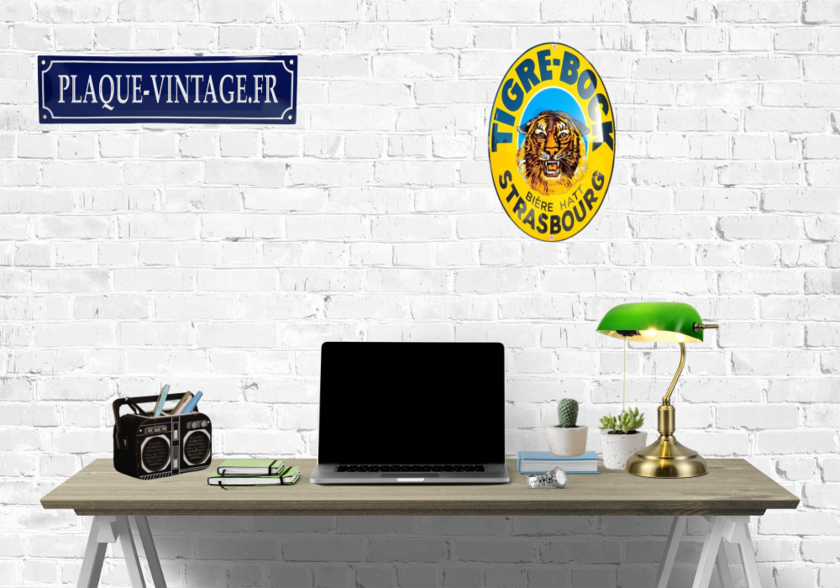 Plaque émaillée Tigre-bock : une touche d'histoire brassicole