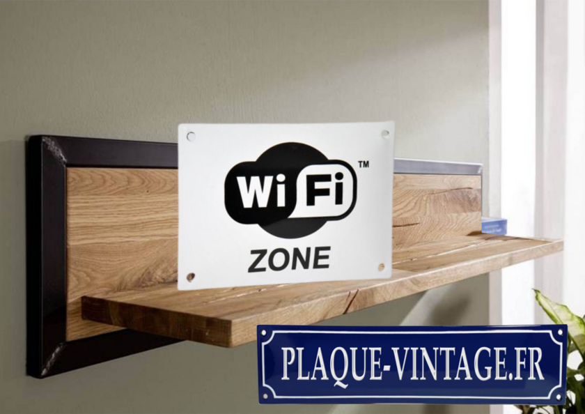 Plaque émaillée zone Wifi - 30cm - Plaques émaillées/Signalisation et ...
