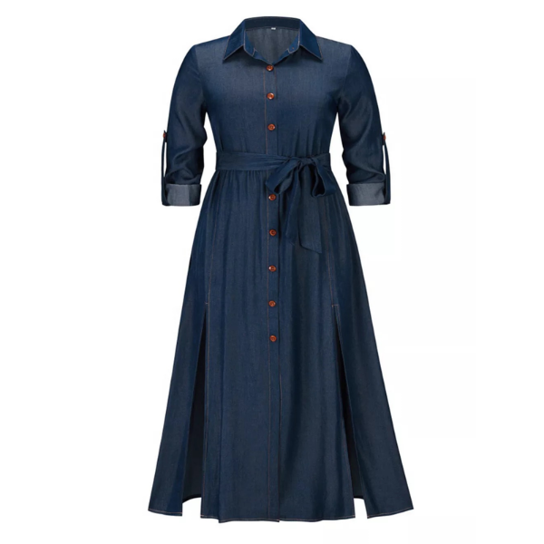 Robe Joanès longue en jean femme - L'Atelier des Parisiennes