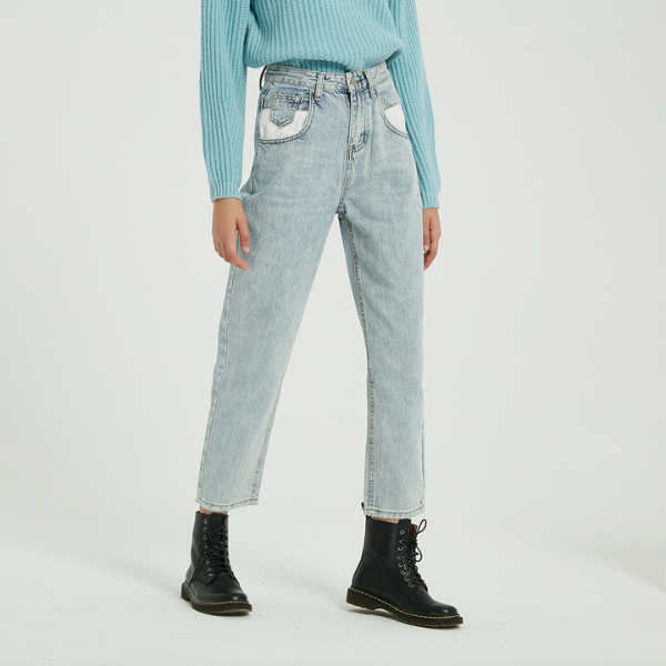 Jeans mom Mathilde à taille haute femme L'Atelier des Parisiennes