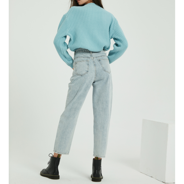 Jeans mom Mathilde à taille haute femme L'Atelier des Parisiennes