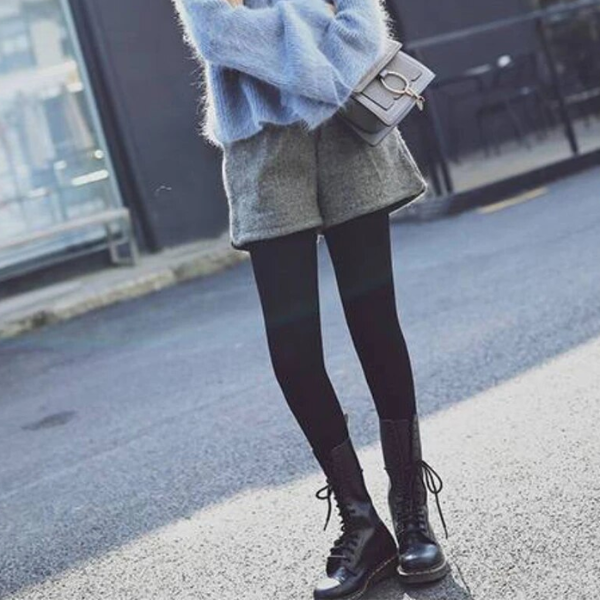 Short Elodie gris en laine - L'Atelier des Parisiennes