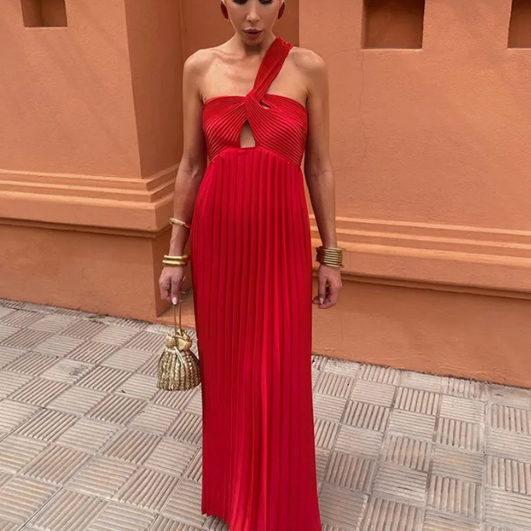 Robe longue plissée Elyne pour femme - L'Atelier des Parisiennes