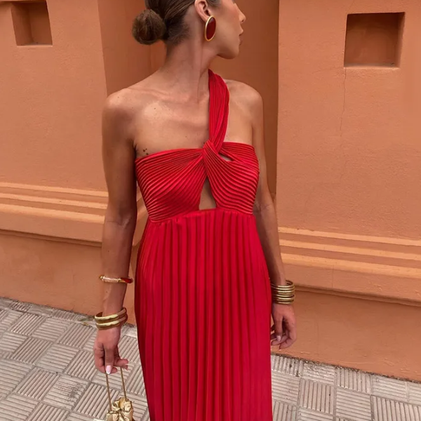 Robe longue plissée Elyne pour femme - L'Atelier des Parisiennes