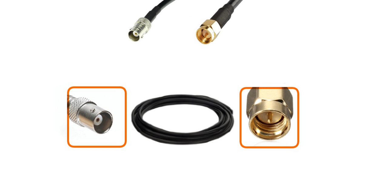 Câble BNC femelle et SMA mâle diamètre 6 mm longueur 1 à 12 mètres