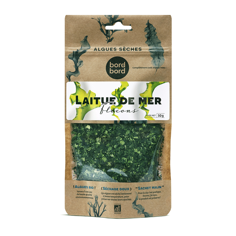 Laitue de mer BIO déshydratée flocons 50g - Algues sèches Bord à bord