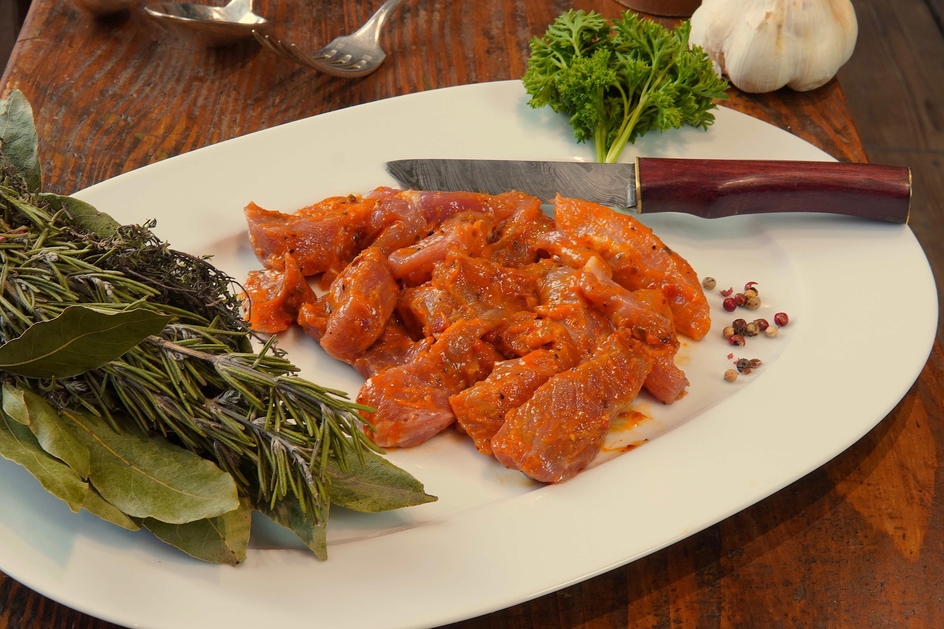 Emincé de Porc BIO Mariné (barbecue) 500gr