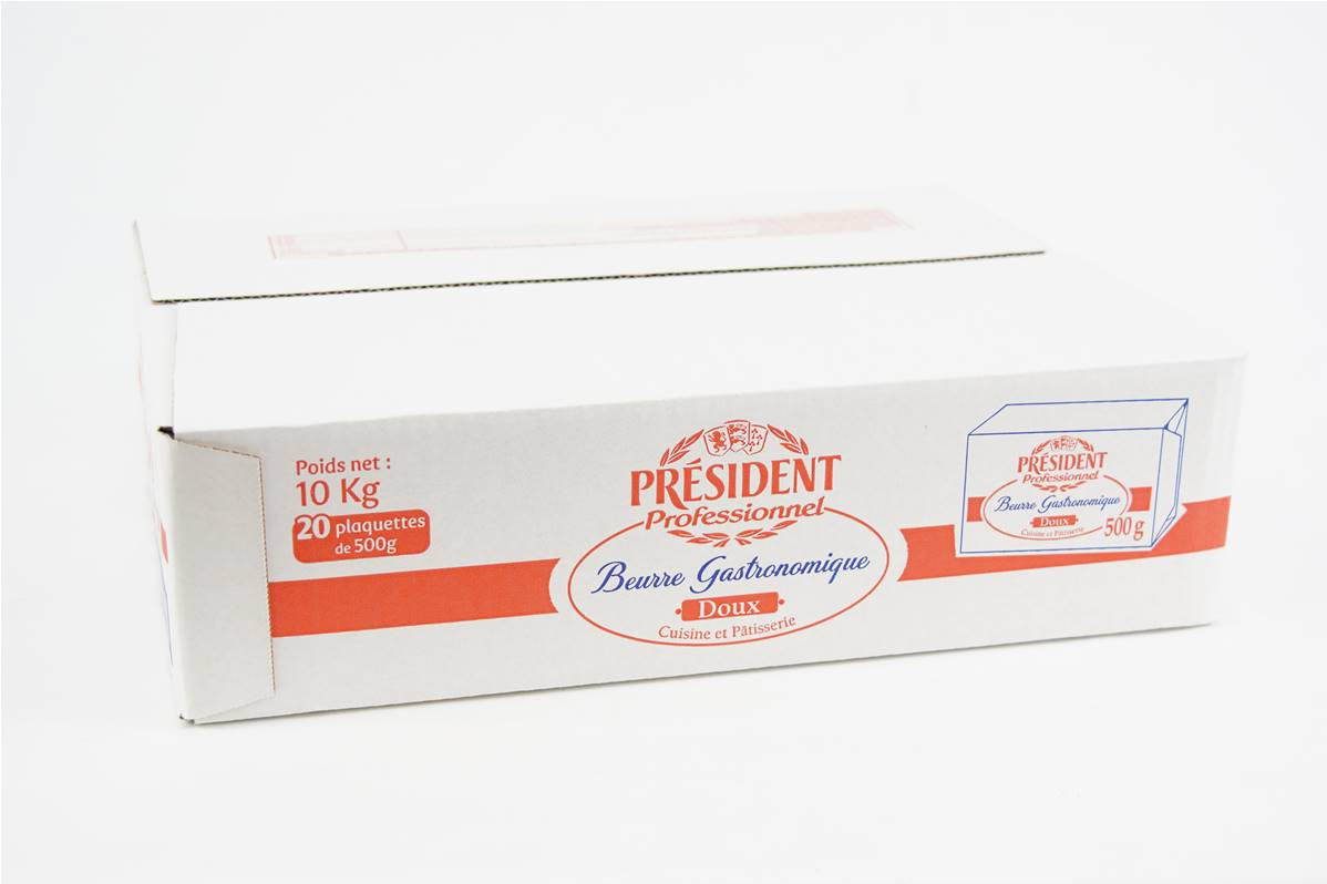 Beurre doux Président 500gr en carton de 10kg - Produits frais/Crèmerie ...