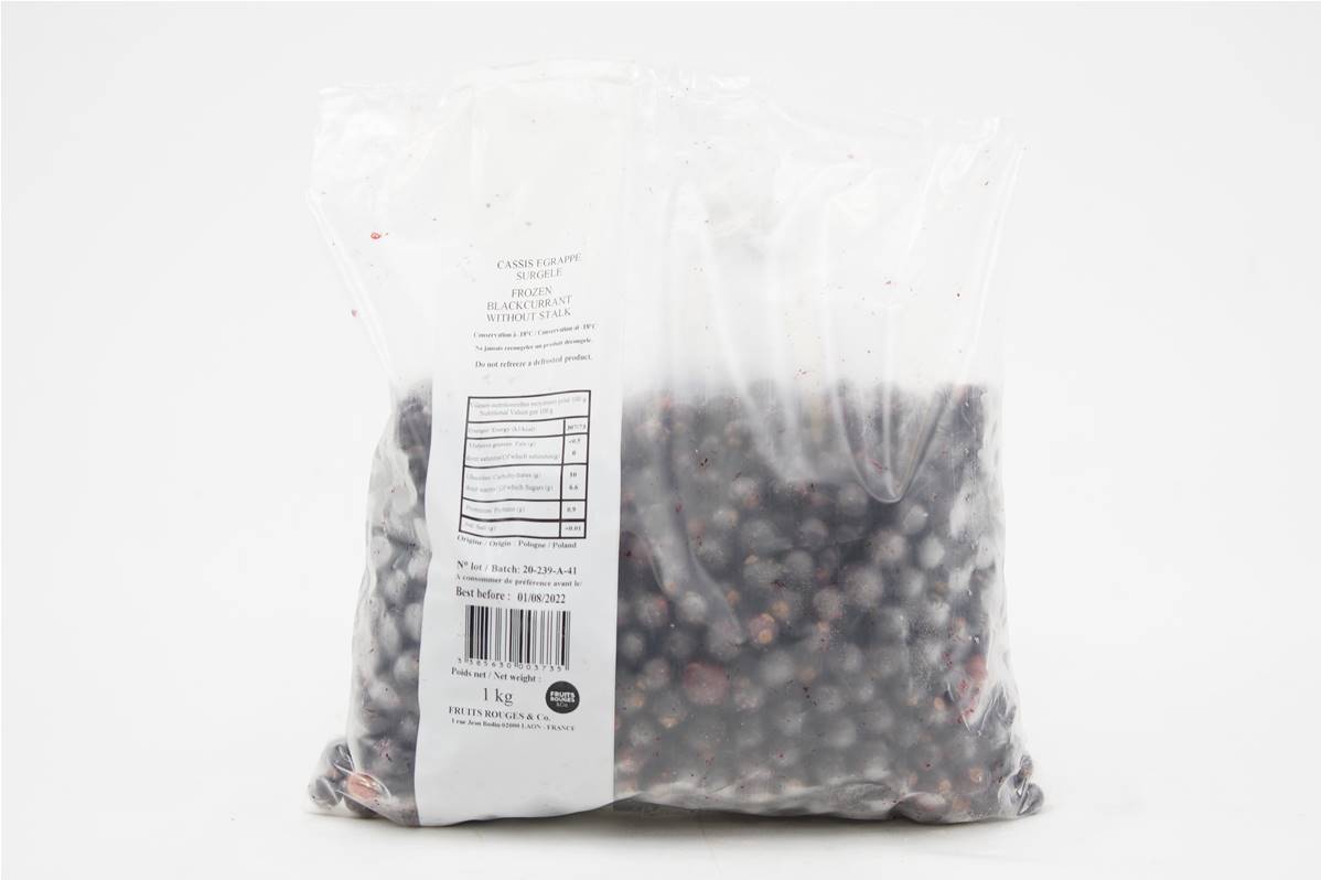 Cassis égrappés en sachet de 1kg - Produits surgelés/Fruits et légumes ...