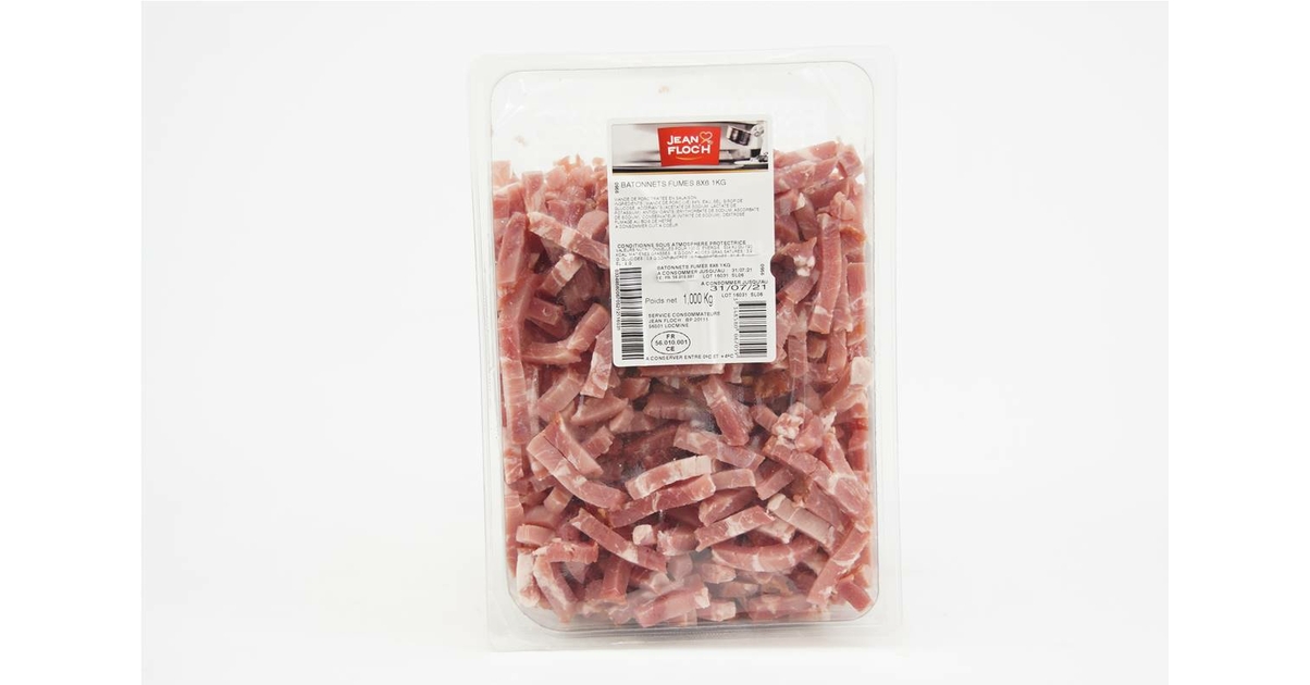 Lardon cru baton fumé paquet 1kg Jean Floc'h - Produits frais ...