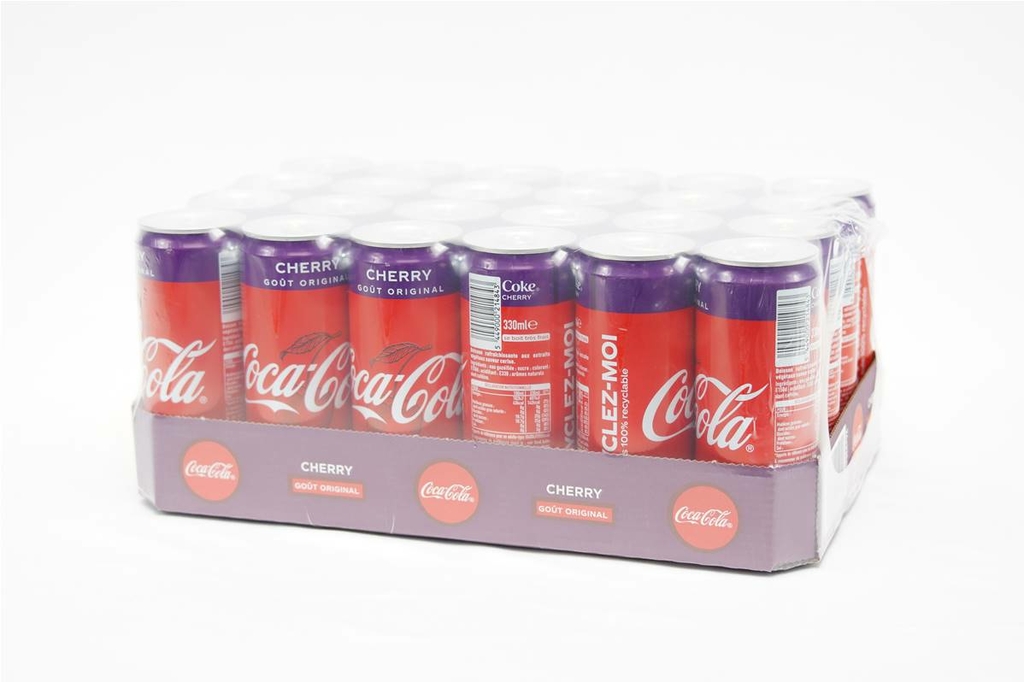 Cherry coke slim can pack 24x33cl - Épicerie/Boissons - SODIBO