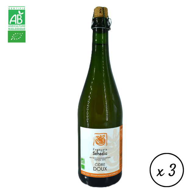 Cidre Séhédic Doux bio - 3 x 75 cl - Cidres bio/Cidre doux - cidre-sehedic