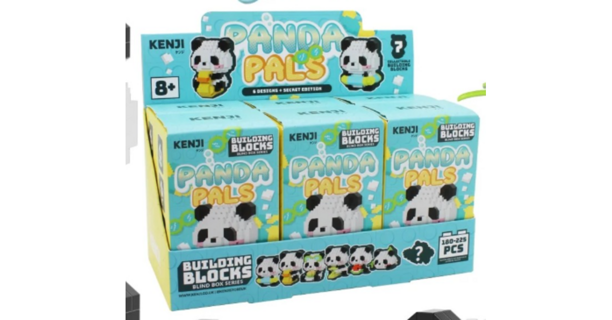 Kawaii Box Display De 6 Blind Box Display Panda Pals Building Blocks ...