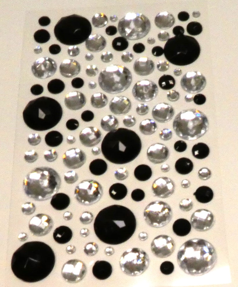Strass Adhésifs Noir et Crystal x 109 - GOMMETTES & STICKERS - kit-creation