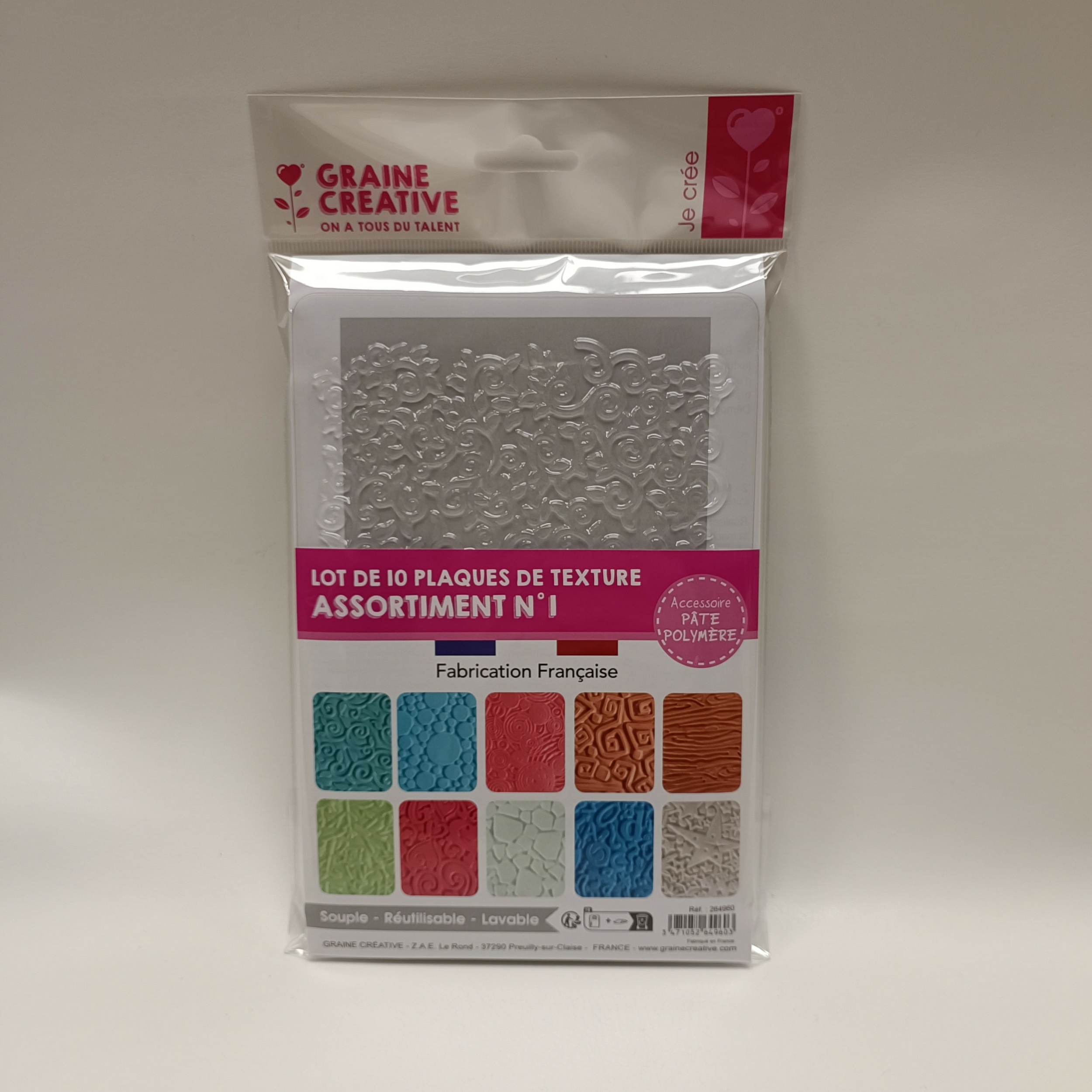 Assortiment Plaque de texture GRAINE CREATIVE - MODELAGE & MOULAGE ...