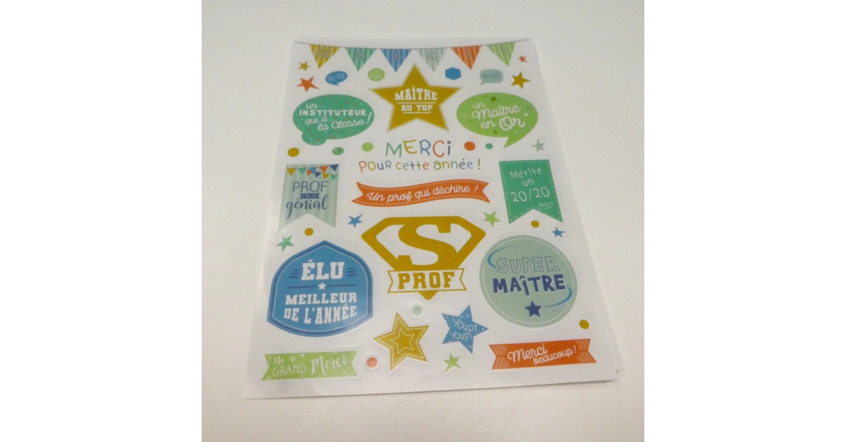 Gommettes pour le cadeau des maîtres d'école