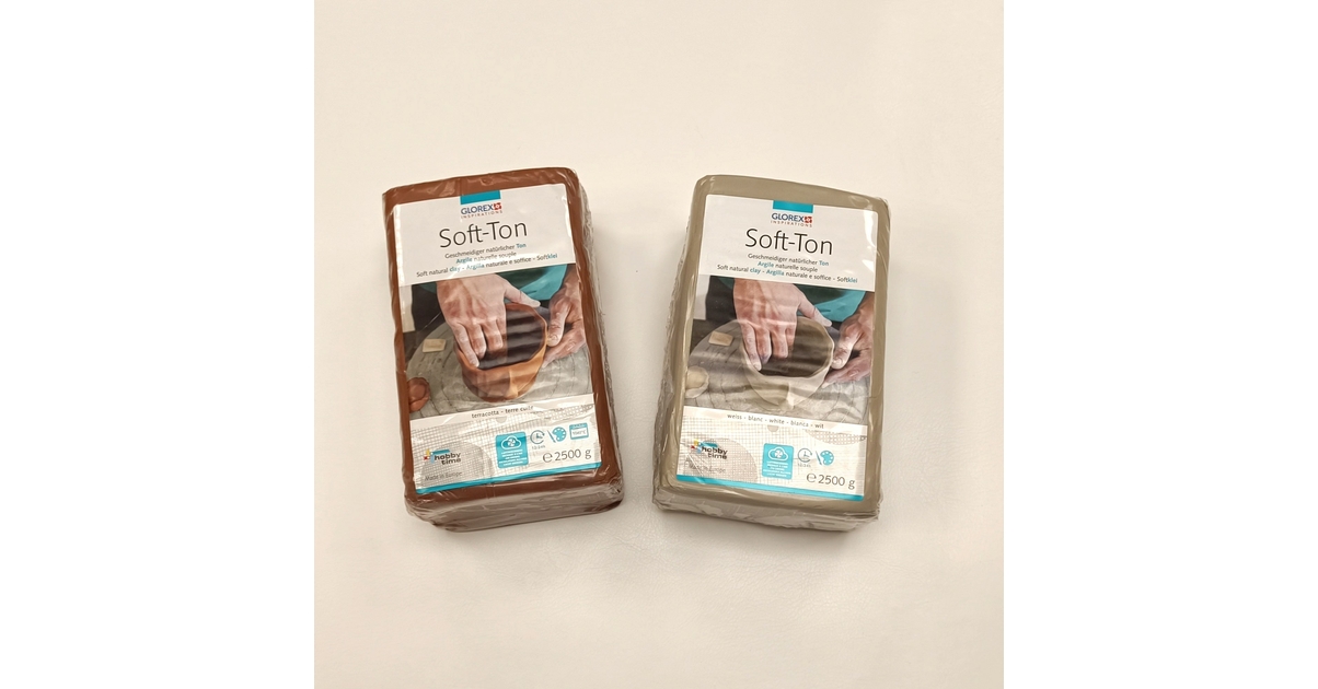 Argile Soft-Ton GLOREX 2500g Blanche ou Rouge - MODELAGE & MOULAGE ...