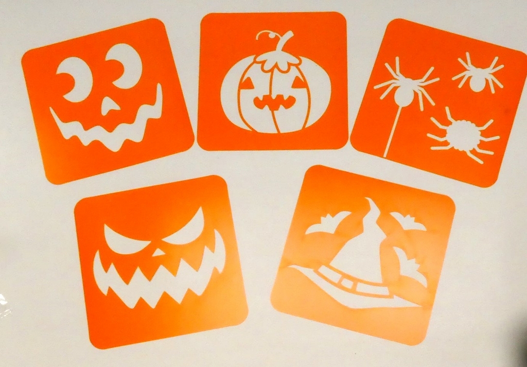 5 Pochoirs Halloween - Spécial HALLOWEEN - kit-creation