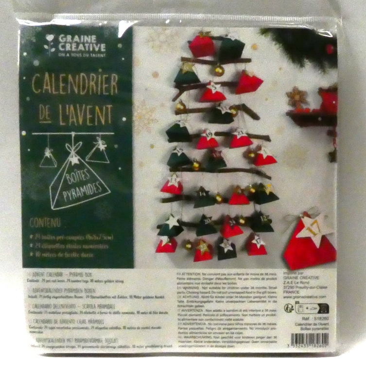 Calendrier de l'Avent Boites Pyramides GRAINE CREATIVE - Spécial NOËL ...