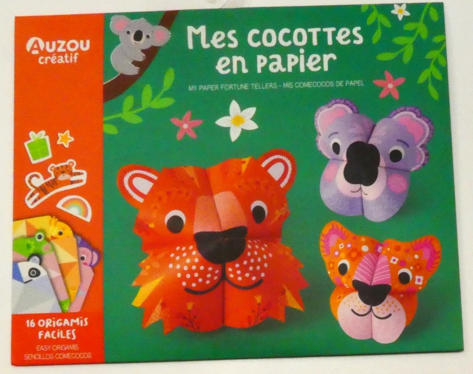 Kit origami enfant de 5 ans et plus avec 16 cocottes en papier Auzou ...