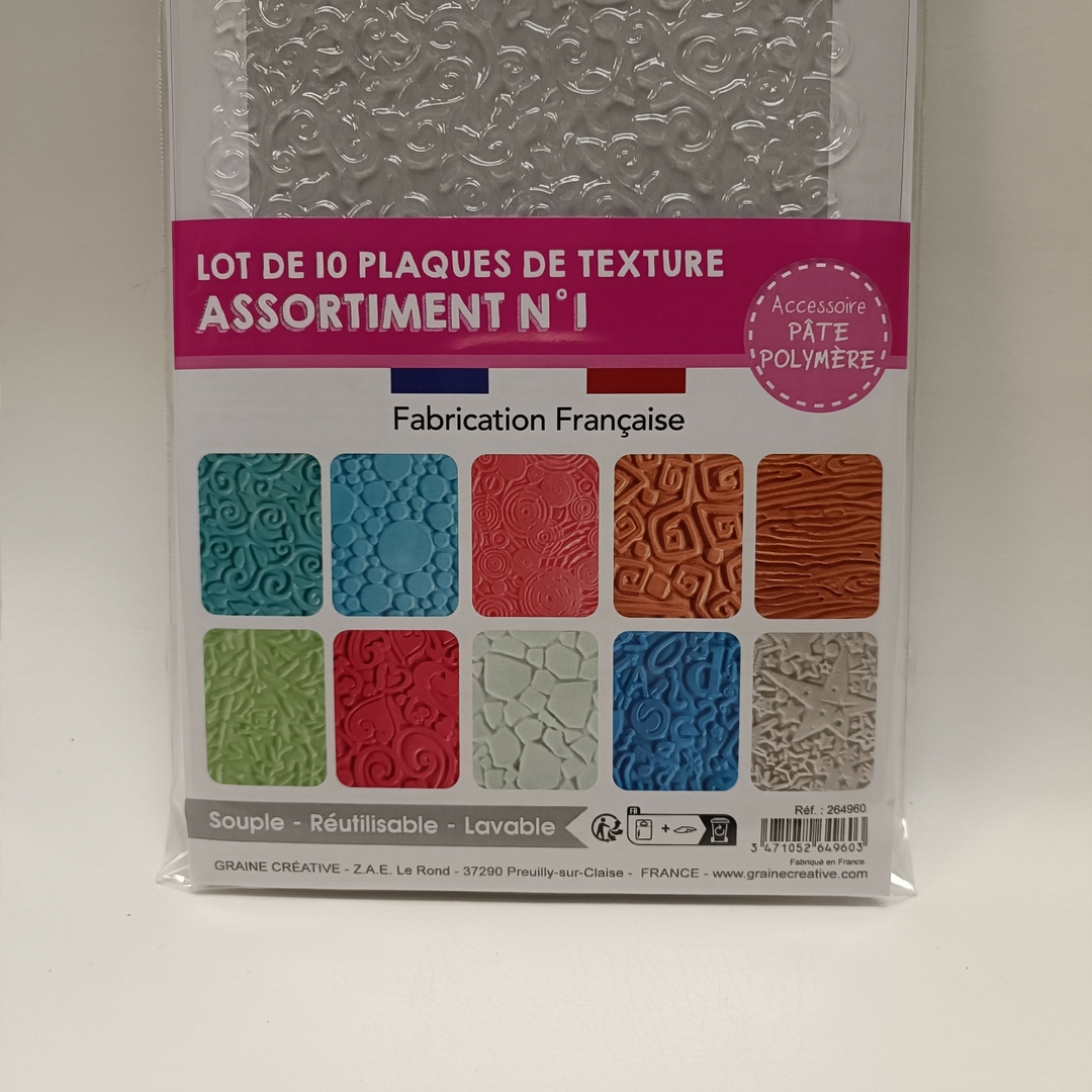 Assortiment Plaque de texture GRAINE CREATIVE - MODELAGE & MOULAGE ...