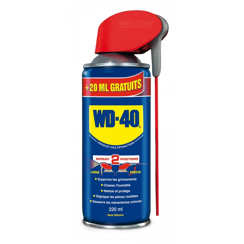 Aérosol Double Position 200 ml + 20 ml gratuits - WD 40 - OUTILLAGE/ACCESSOIRES DE CHANTIER ...