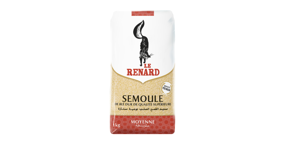 Semoule blé moyenne 1 kg Renard - Qualité Supérieure et Saveur Incomparable