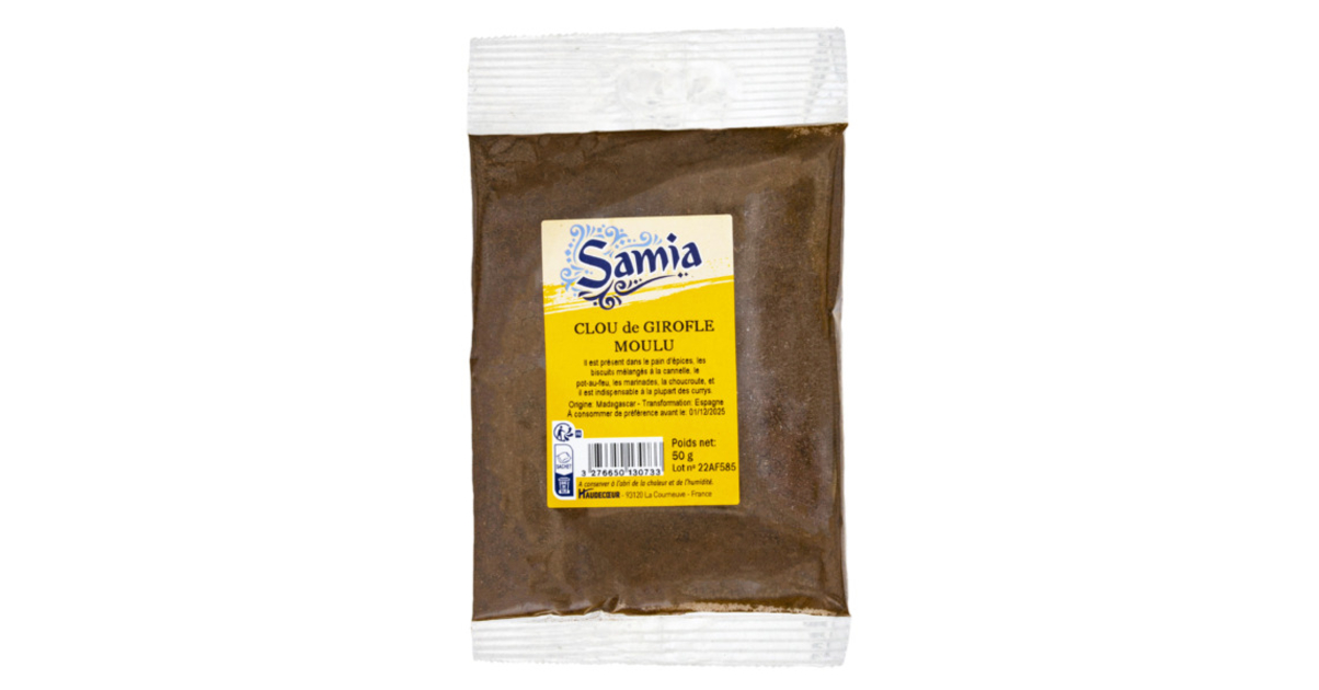 Clous de girofle moulu 50 g Samia - EPICES - chateau-rouge-exotique