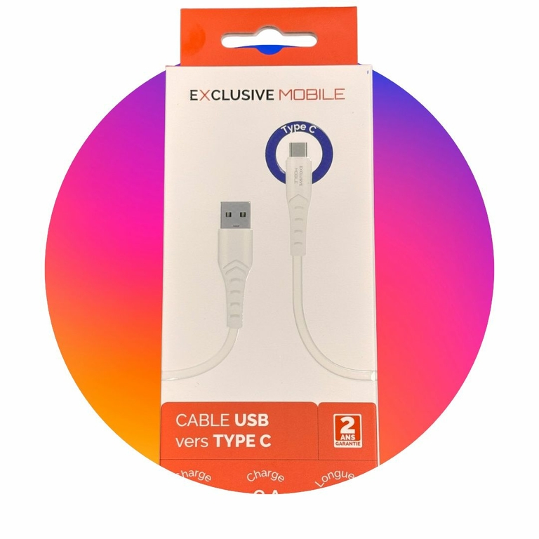 Câble USB vers Type C 2M - Connectivité fiable et durable pour tous vos ...