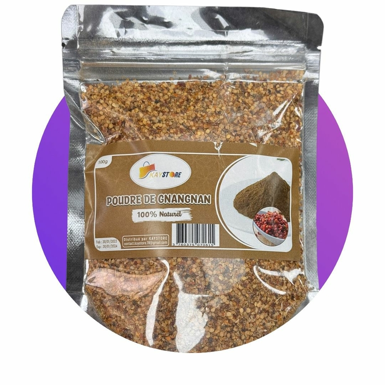 Découvrez la Poudre de Gnangnan 100g - Un ajout unique à vos plats.