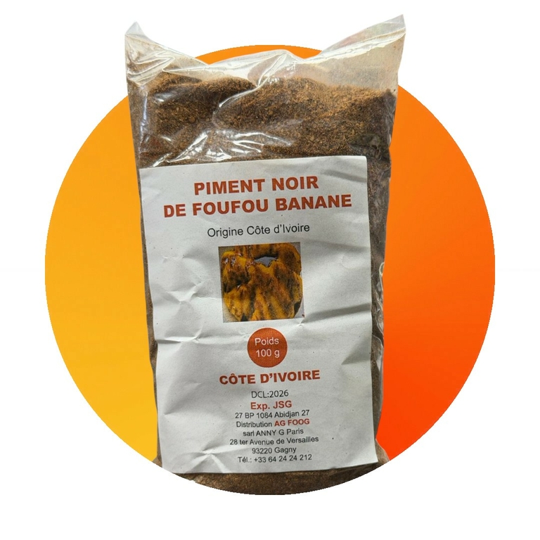 Piment Noir de Foutou Banane 100g - Épice Naturelle Savoureuse