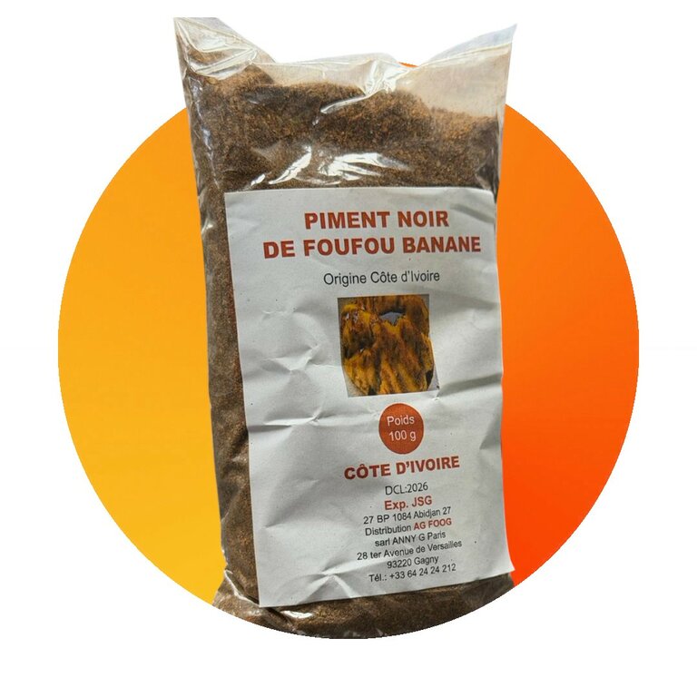 Piment Noir de Foutou Banane 100g - Épice Naturelle Savoureuse