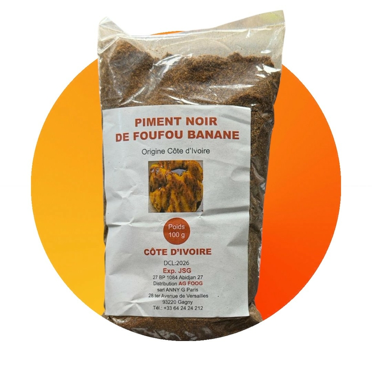 Piment Noir de Foutou Banane 100g - Épice Naturelle Savoureuse