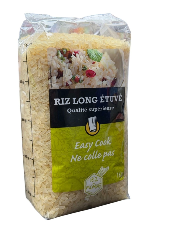 Riz long étuvé 1kg - Nutritif et Facile à Préparer