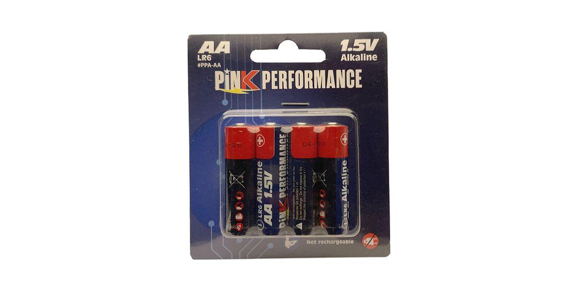 Pink Performance - Piles Alcaline AA 1.5V R6 (4pcs) - PPA-AA