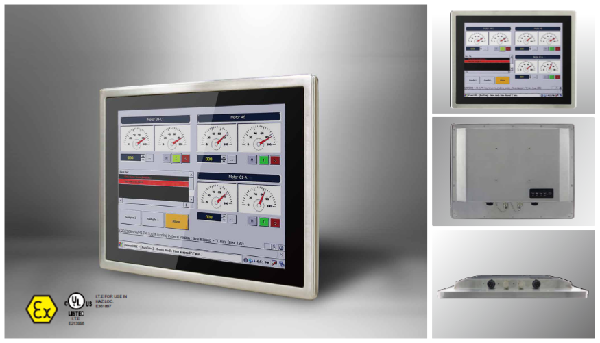 ATEX zone 2 certified stainless steel 15'' LCD monitor