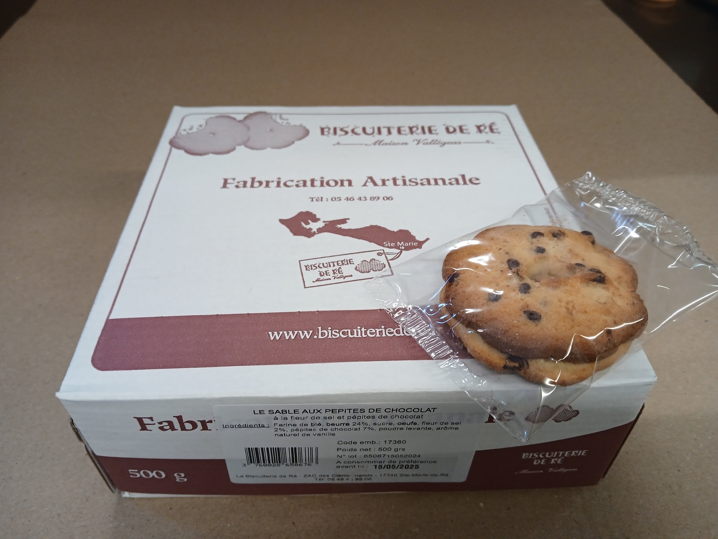 Boite en carton vrac Sablé aux pépites de Chocolat (500g) - Sablés/Le ...