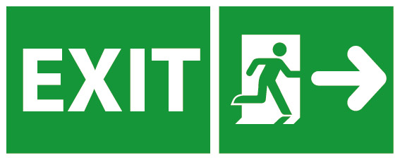Panneau secours et évacuation 200 x 80 mm - Exit
