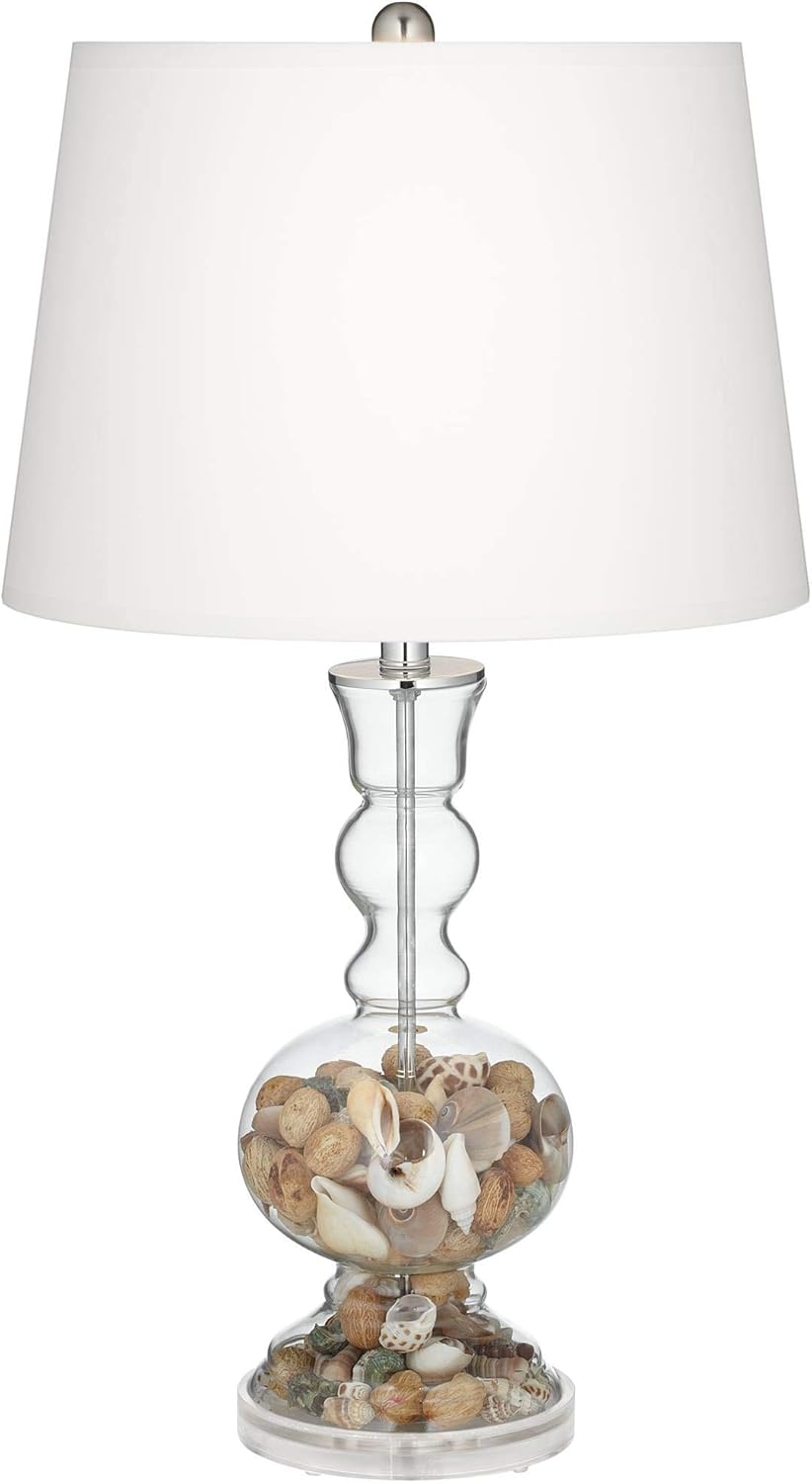 Color + Plus Modern Table Lamp 30" Tall Clear Glass Fillable Apothecary ...