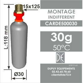 CARTOUCHE 30g de CO² 50°C - Désenfumage/Désenfumage pneumatique - CO2 ...