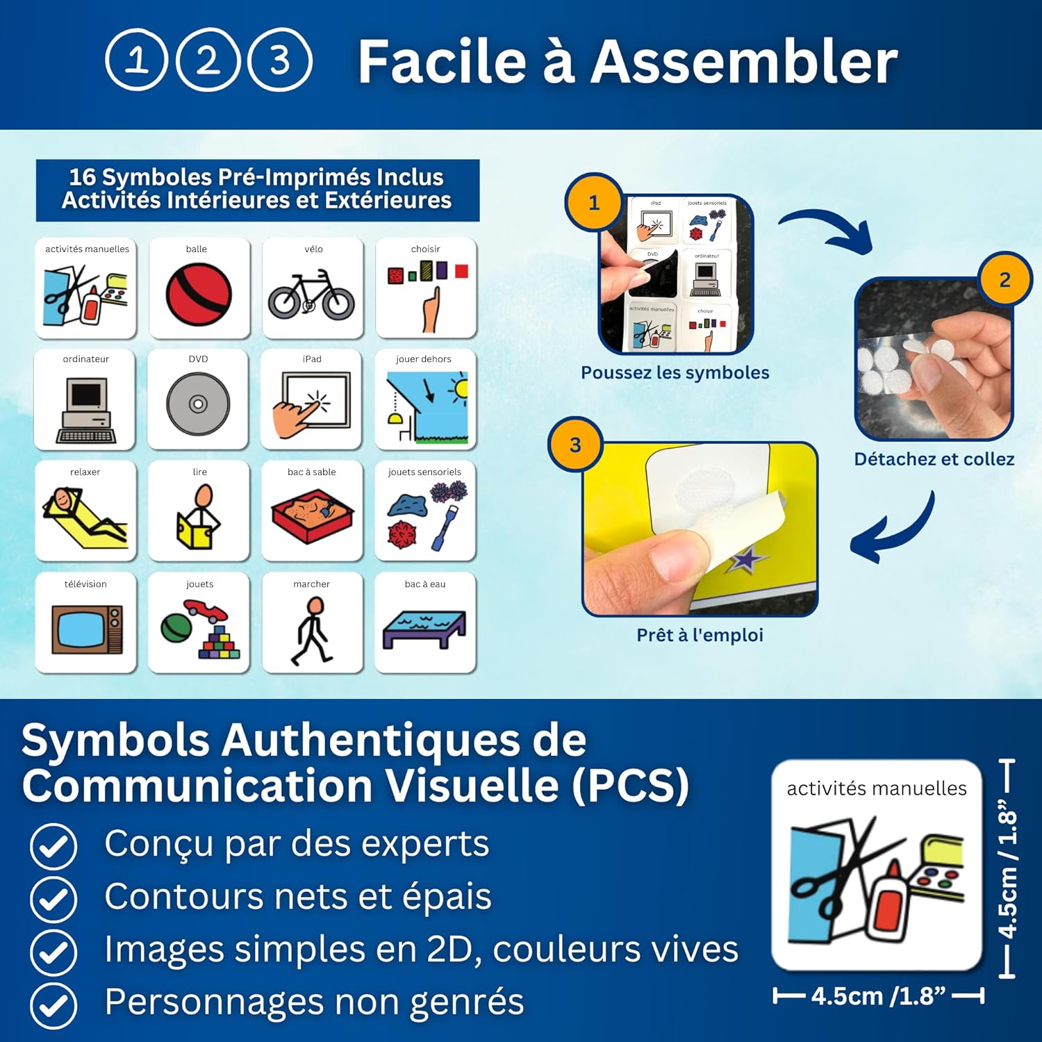 Tableau de communication non verbal pour l'autisme et les TSA