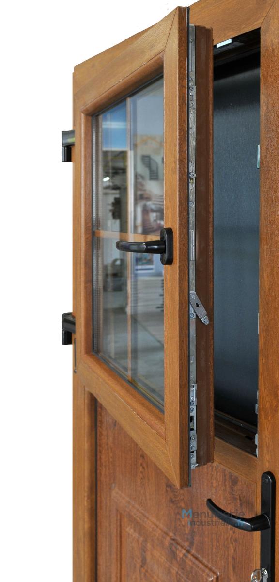 Porte d'entrée fermière PVC Chêne doré H 205 x 90 cm|MI