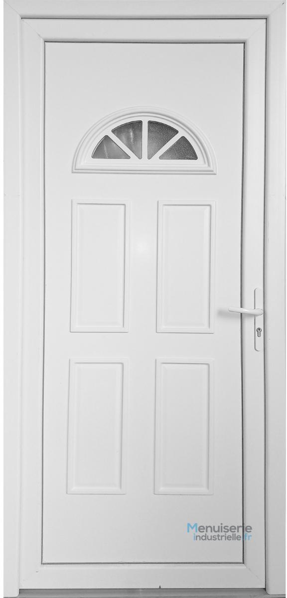 ARRIVAGE|Porte d'entrée PVC KT04 Blanche H 215 x L 80 |MI