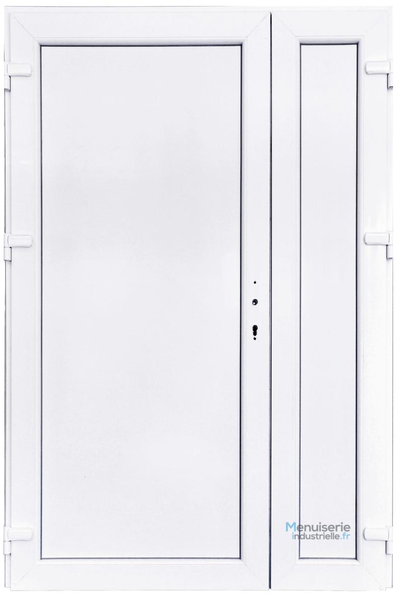 Porte service PVC 2 vantaux tierce 205×140 cm plein