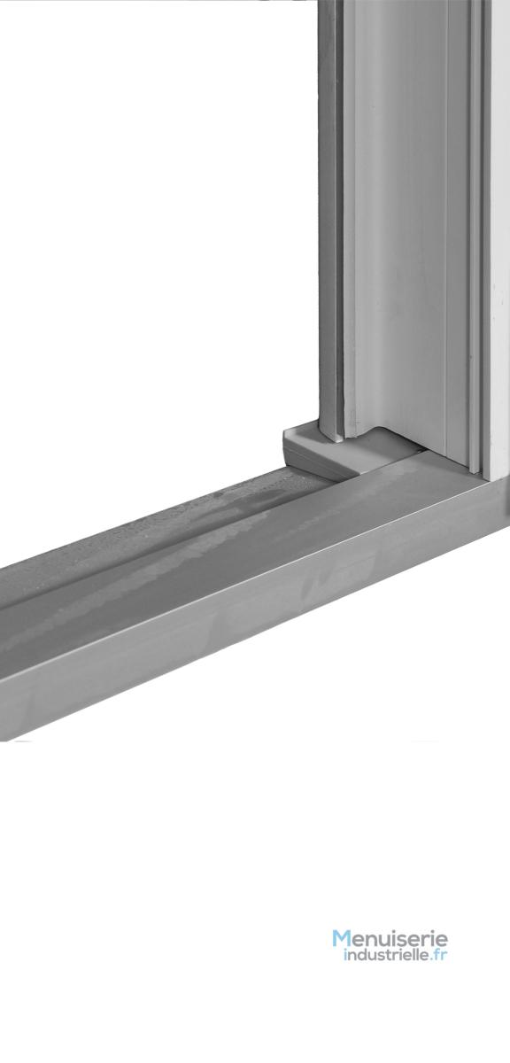 Porte de service 2 vantaux tierce PVC semi-vitrée 205×140 cm