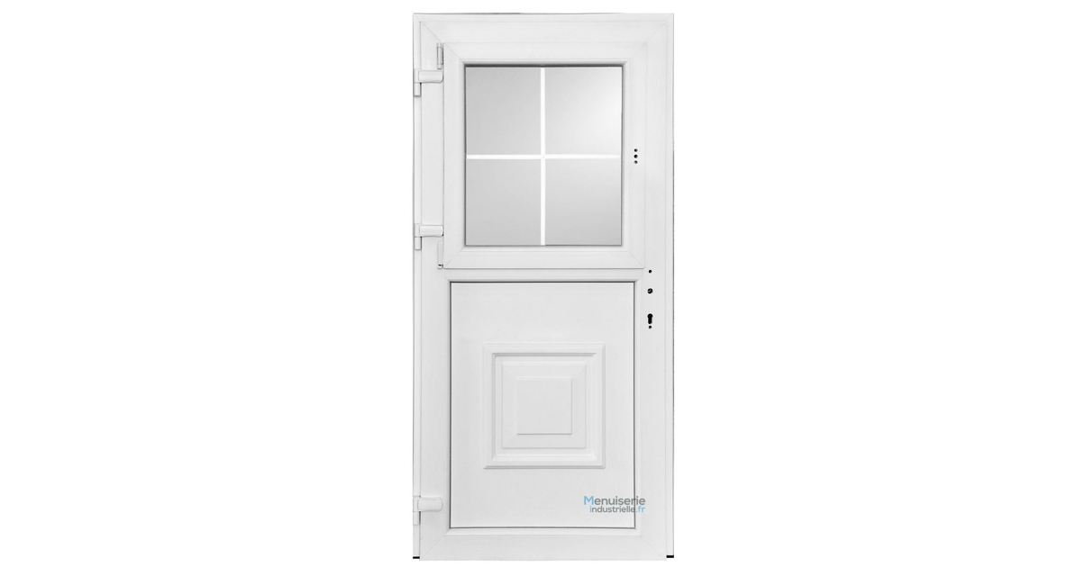 Porte d'entrée fermière PVC Blanche H.195xL.90 DP|MI